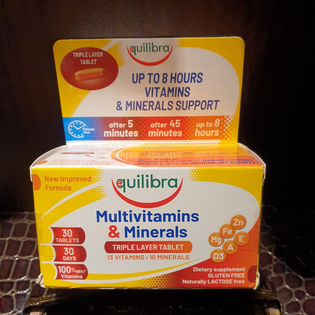 Equilibra, Multivitamins & Minerals Adults, 30 Triple Layer Tablets ...