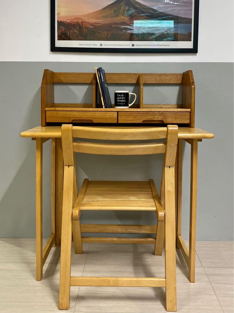 Foldable study table and chair, Furniture & Home Living, Office ...