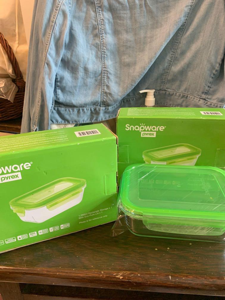 密實玻璃盒Glasslock 1500 ml +snapware. 1050 ml 一共3 個, 傢俬＆家居, 廚具和餐具, 廚水杯、水壺 ...