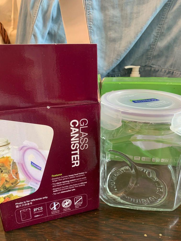 密實玻璃盒Glasslock 1500 ml +snapware. 1050 ml 一共3 個, 傢俬＆家居, 廚具和餐具, 廚水杯、水壺 ...