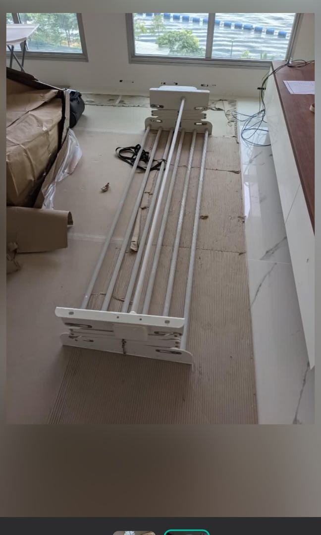 HDB Retractable Laundry Rack, Furniture & Home Living, Home Improvement ...