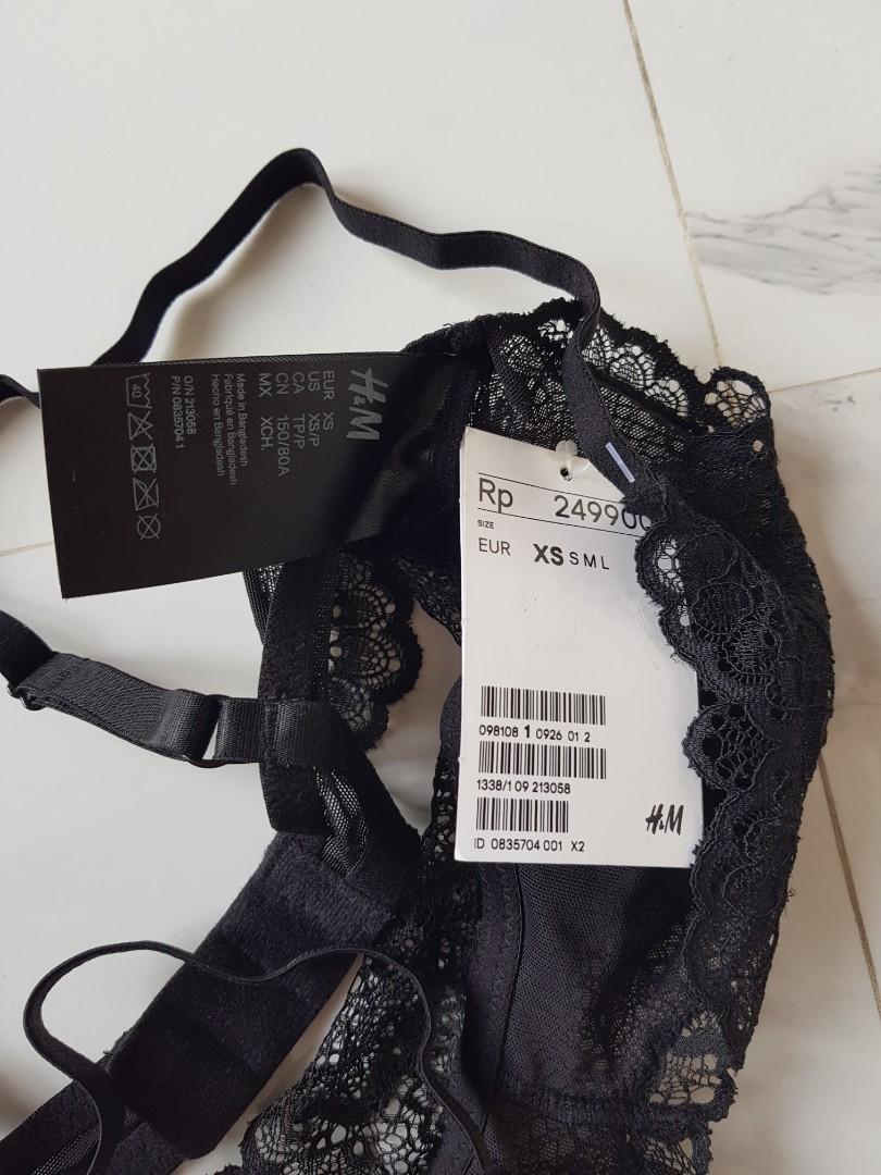 H&M hnm black lace bra bralette underwear lingerie bh renda brukat ...