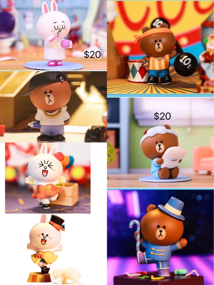 line friends popmart brown cony sally figures, Video Gaming, Gaming ...