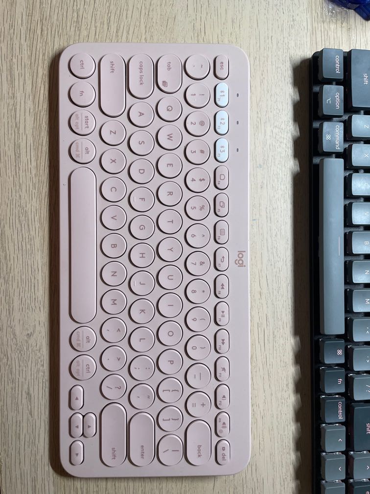 Logitech Bluetooth Keyboard (baby pink), Computers & Tech, Parts ...