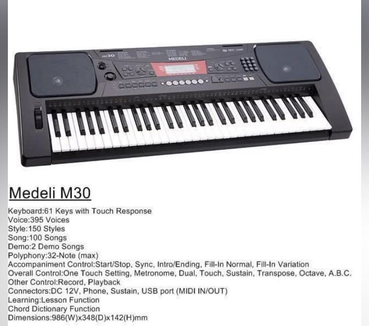 Medeli Keyboard M30, Audio, Other Audio Equipment on Carousell