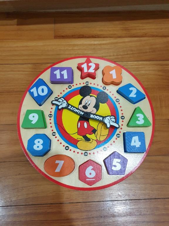 Melissa And Doug Disney Mickey Mouse Wooden Shape Sorting Clock Hobbies And Toys Toys And Games On