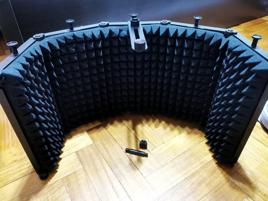 Microphone Isolation Shield Portable Tabletop Sound Absorbing Foam ...