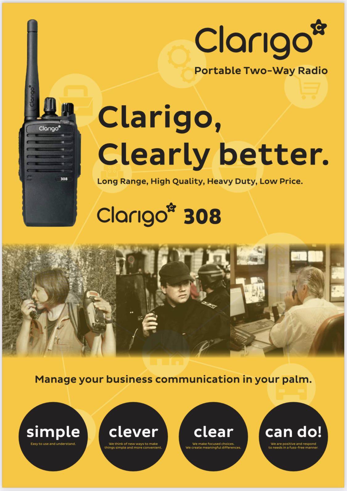 Motorola Clarigo Portable Two Way Radio Walkie Talkie 308 (License Free ...
