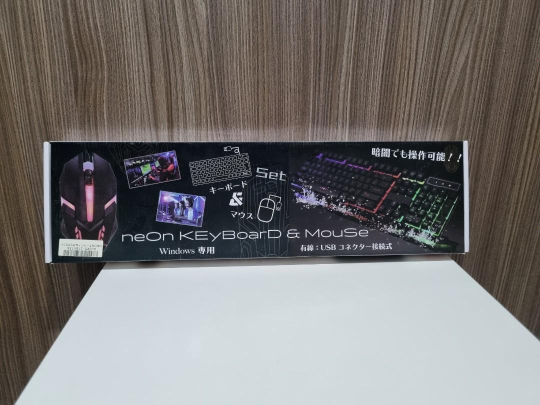 Neon RGB Gaming Keyboard and Mouse set, Computers & Tech, Parts ...