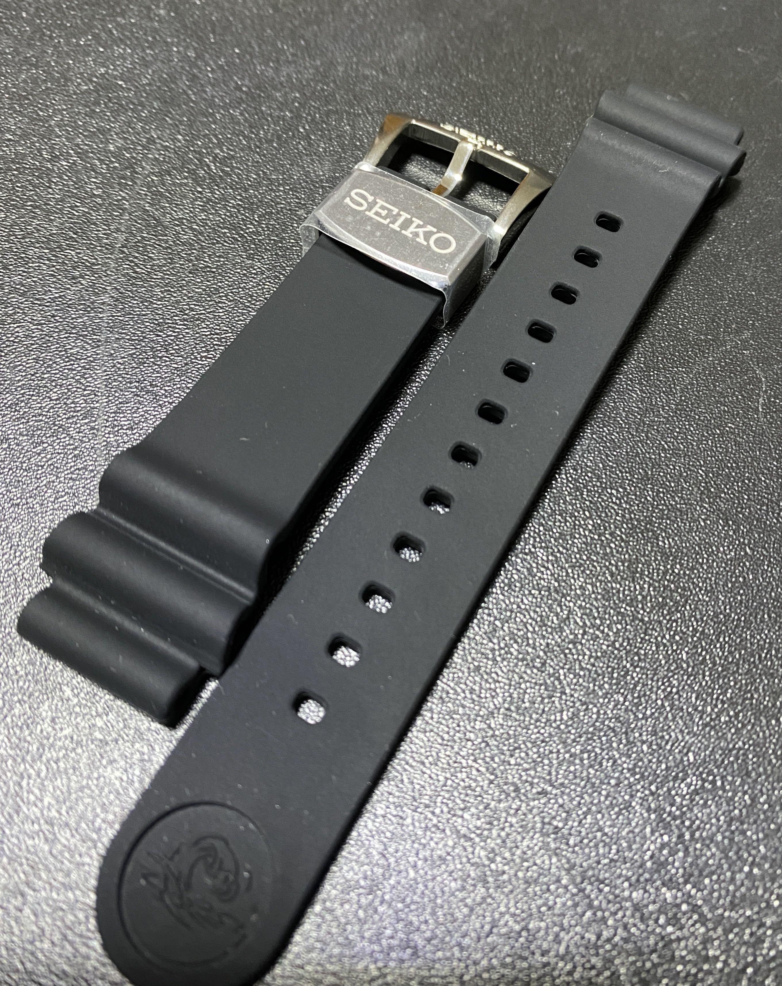 Seiko Urethane Black rubber strap (20mm), Men's Fashion, Watches ...