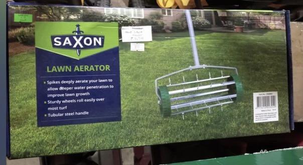 Set of Saxon Hand Lawn Mower and Saxon Garden Lawn Aerator, Furniture ...
