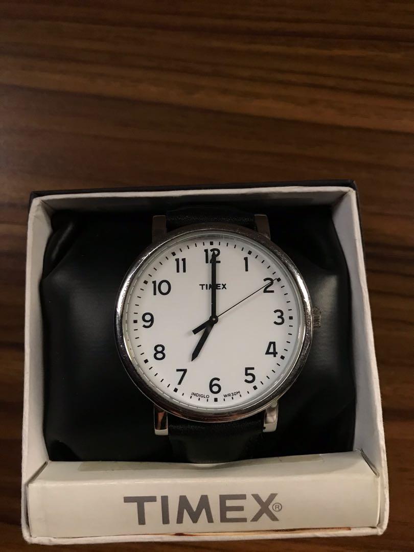 Timex Leather Watch with 3 Free Batteries! TMX-T2N338, Men's Fashion ...
