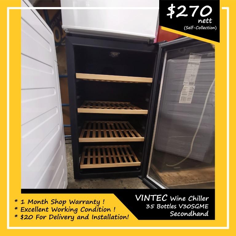 VINTEC Wine Chiller 35 Bottles V30SGME, TV & Home Appliances, Kitchen ...