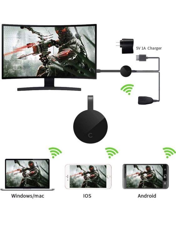 YEHUA WiFi Display Dongle Wireless Screen Share Device to TV HDMI 1080P ...