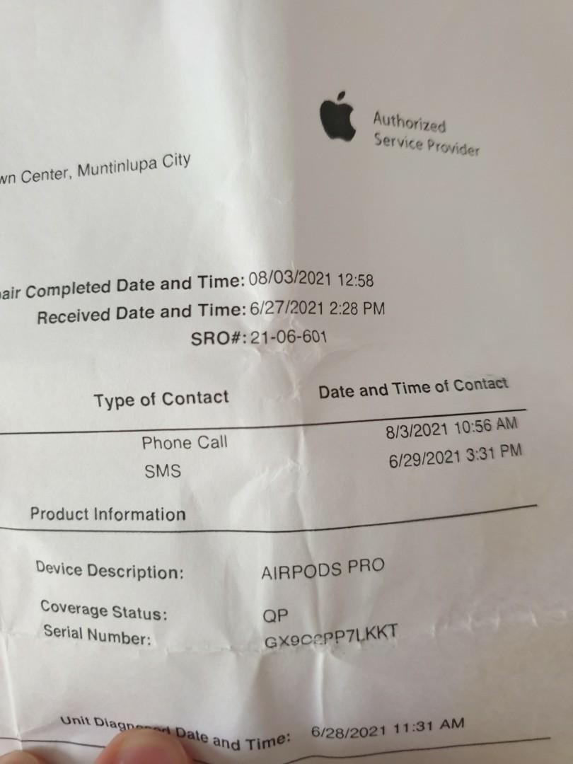 Apple Airpods Pro Original with receipts!, Audio, Headphones & Headsets ...
