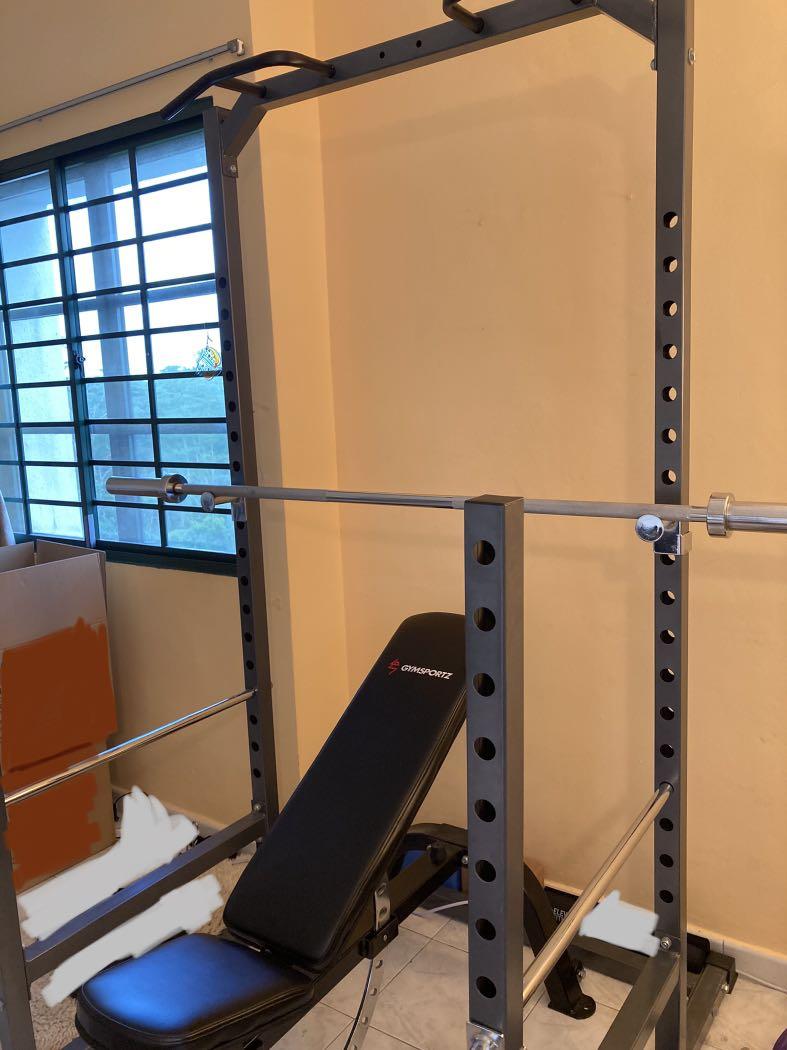 FULL SET Barbell cage/ squat rack/ benching cage with versatile pull up ...