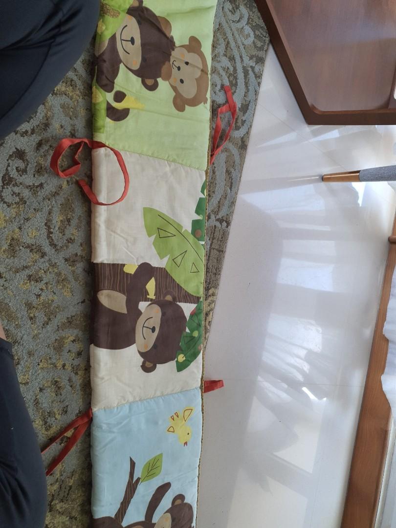 Cot bumper Monkey design, Babies & Kids, Baby Nursery & Kids Furniture ...