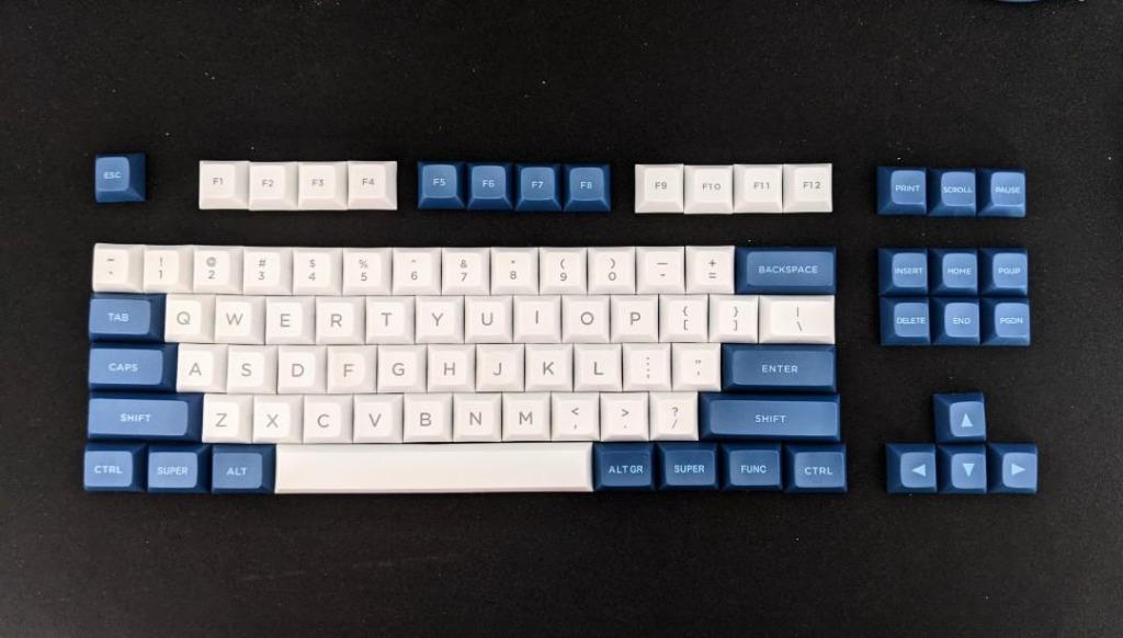 DSA Profile Blue/White keycap set, Computers & Tech, Parts ...