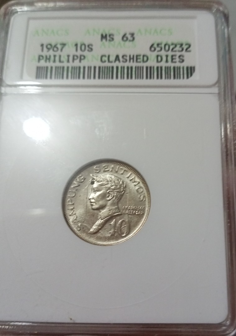 Error coin 1967 10cent philippine coin MS 63 CLASHED DIES, Hobbies ...