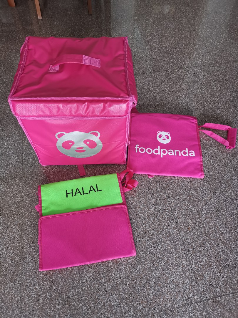 Foodpanda delivery bag and 2x T-shirt, Everything Else on Carousell