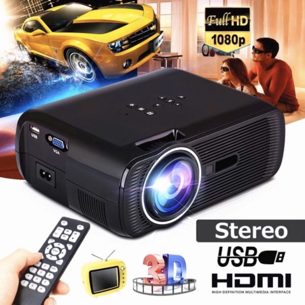 Full HD 3000 Lumens Portable LED Projector Home Theatre Cinema, TV ...