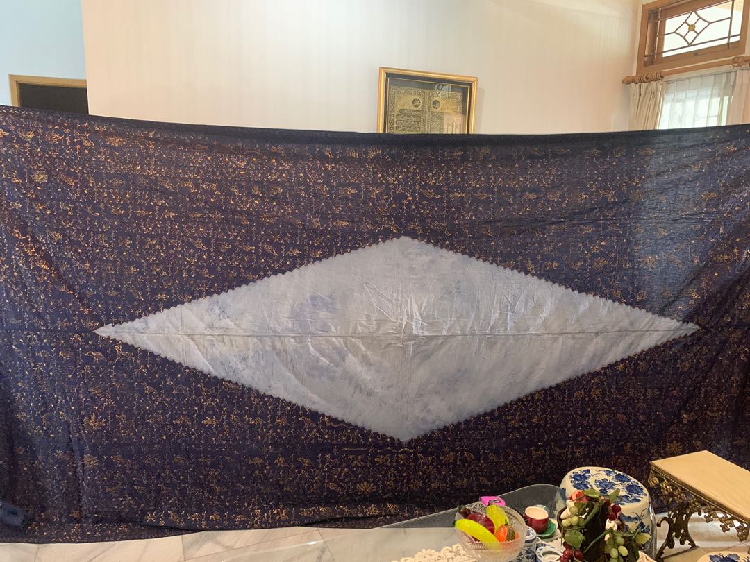 Kain batik kampuh dodot 4,5meter biru prada gold, Antik, Furnitur di ...