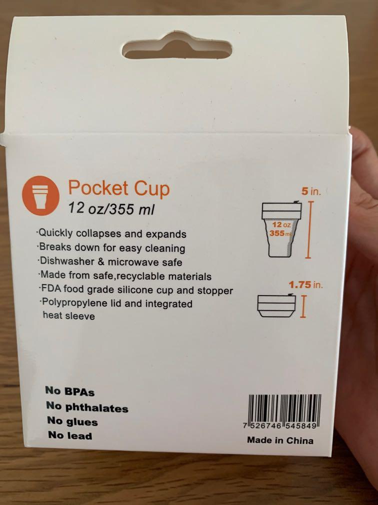 New pocket cup / collapsible cup 12oz 355ml, Furniture & Home Living ...