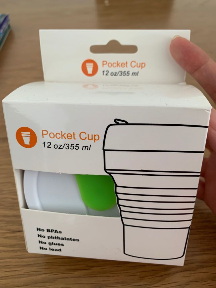 New pocket cup / collapsible cup 12oz 355ml, Furniture & Home Living ...