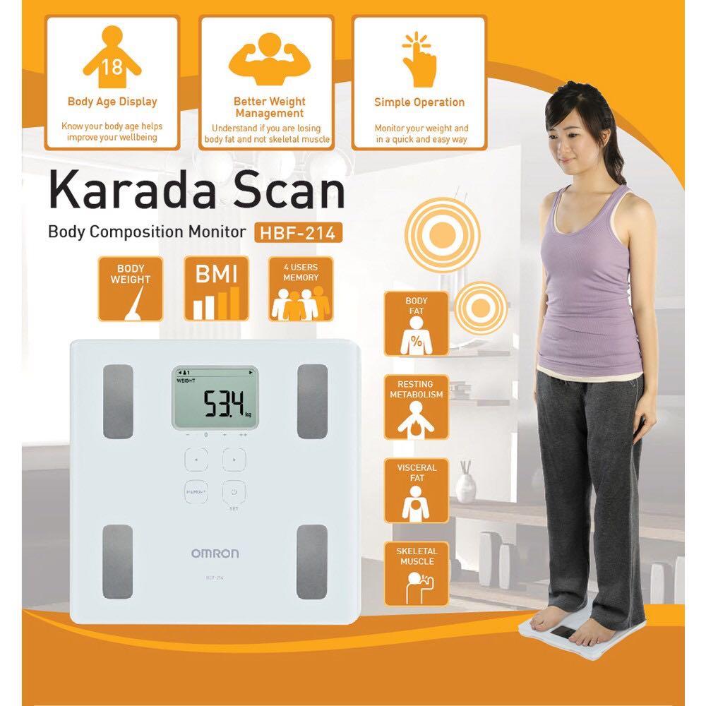 Omron weighing scale, Karada scan- body composition monitor HBF-214, TV ...