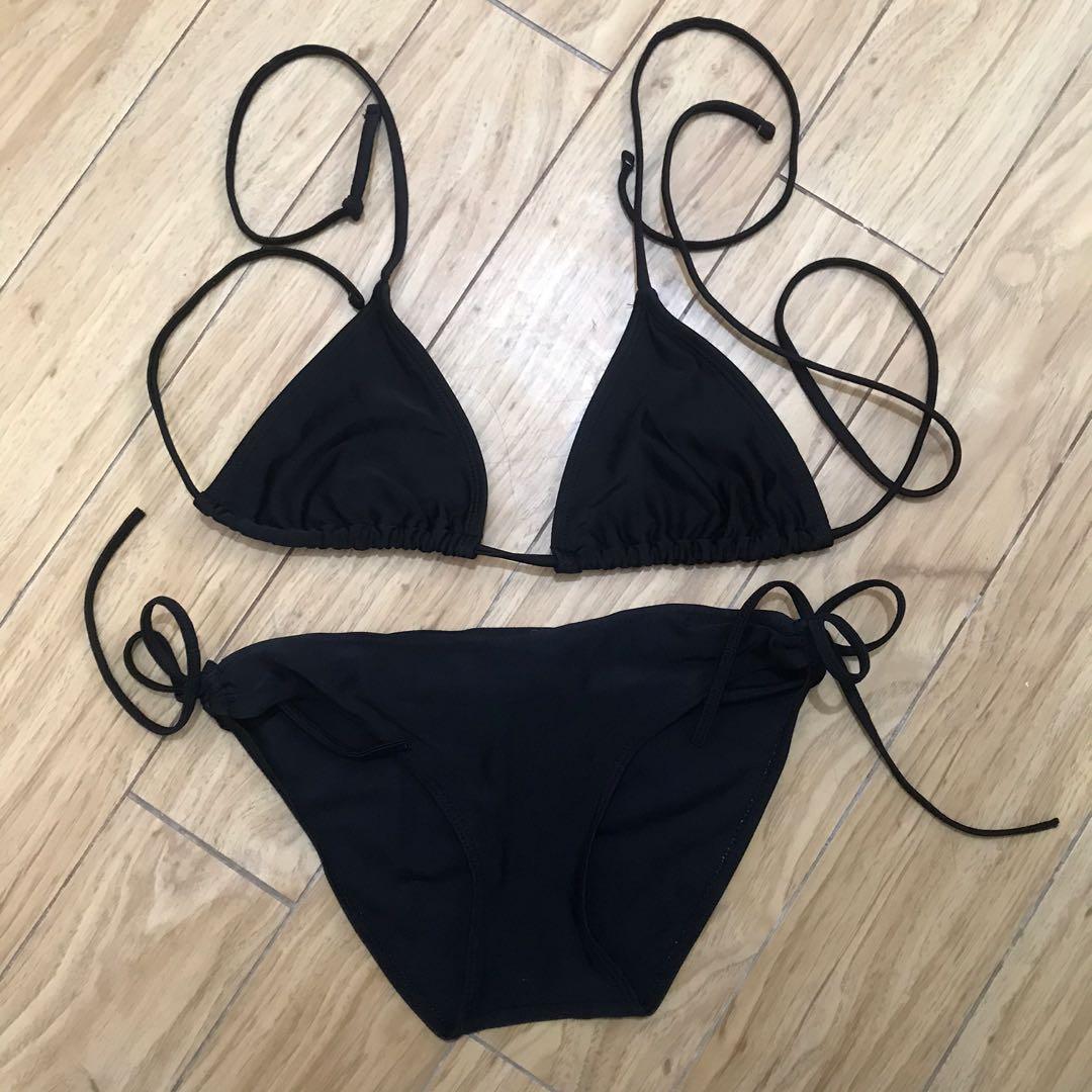 Plain Black Bikini, Women's Fashion, Swimwear, Bikinis & Swimsuits on ...