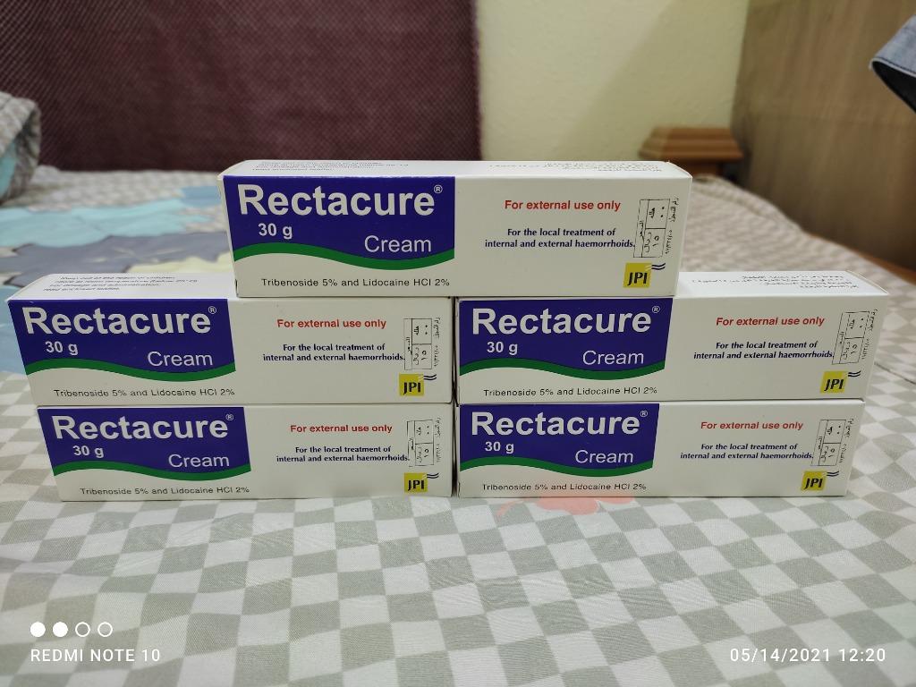 RECTACURE cream 30g (treatment for hemorrhoids) + FREEBIE, Health ...