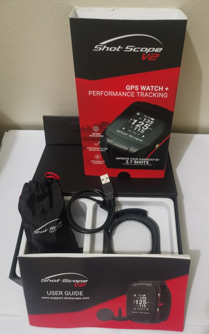 Shot Scope V2 Golf Watch GPS and Performance Tracking, Sports Equipment ...