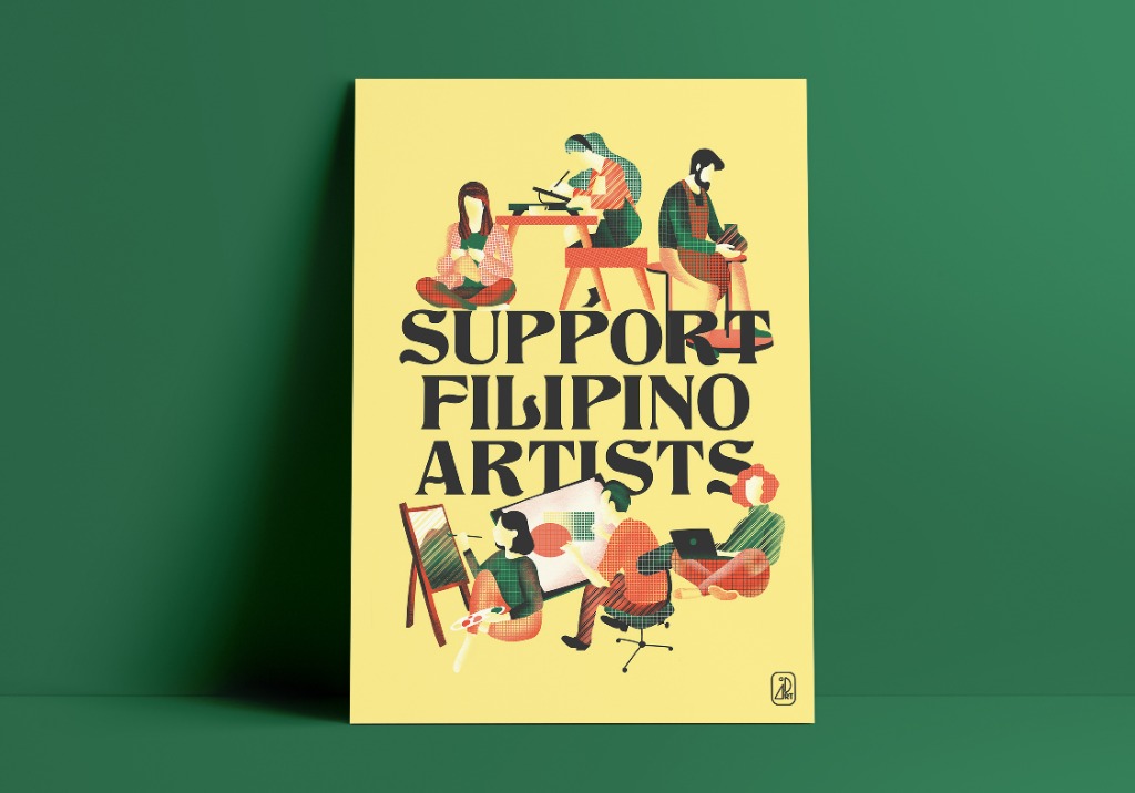 Support Filipino Artist Art Print Yellow, Hobbies & Toys, Stationary ...