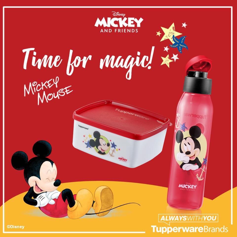 Tupperware Mickey Minnie Mouse Eco bottle (2) 500ml with gift box and ...
