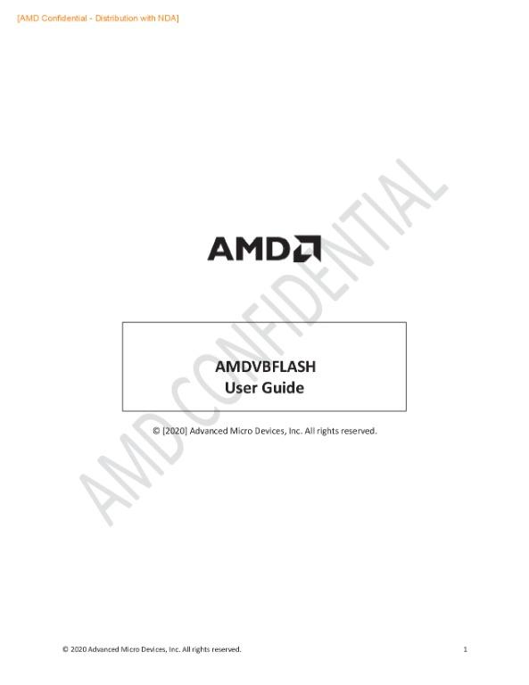 AMDVBFLASH User Guide - PDF VERSION | Advanced Micro Devices How To Guide - Revised March 2020 ...