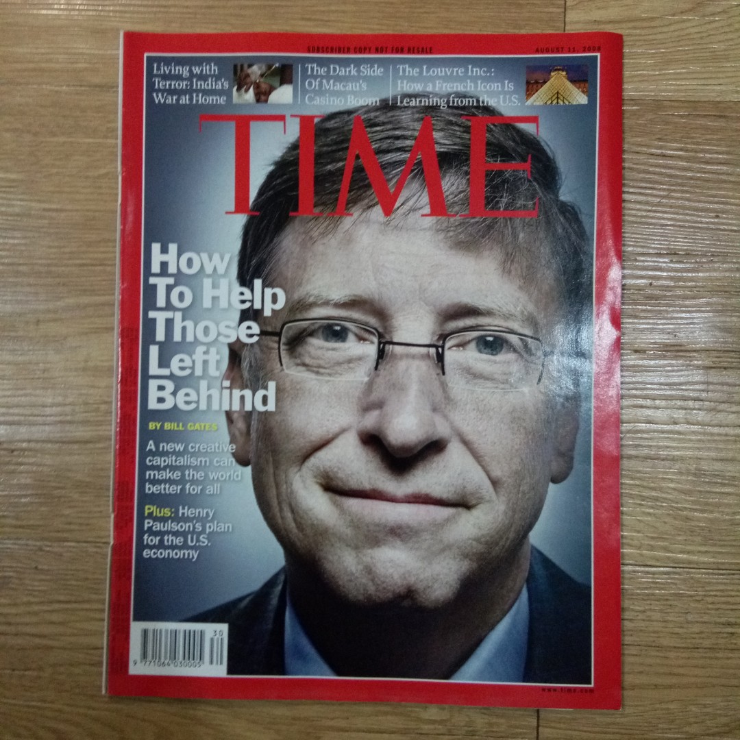 Bill Gates - Time Magazine Aug 2008, Hobbies & Toys, Books & Magazines ...