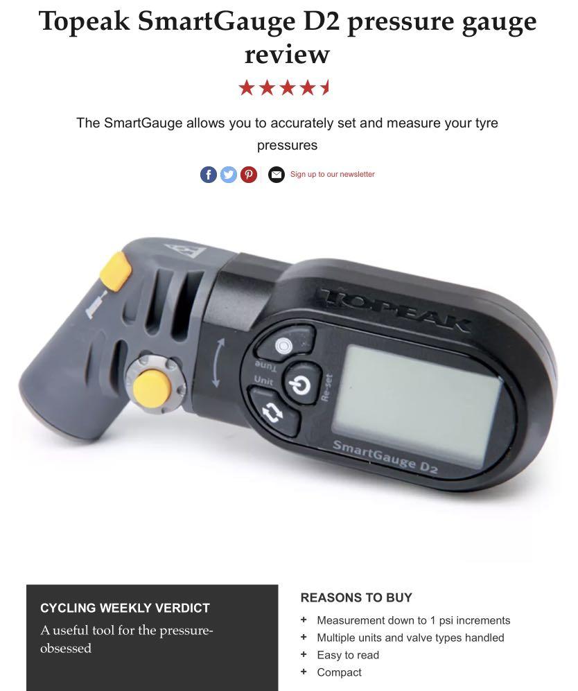 Digital Pressure Gauge - Topeak Smartgauge D2, Sports Equipment, Bicycles & Parts, Parts ...