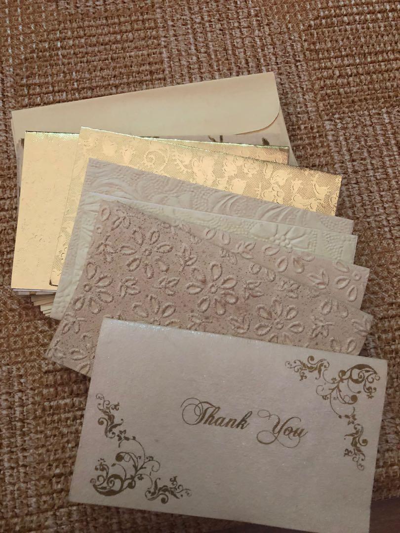 Empty thank you cards in lace pouch, Hobbies & Toys, Stationery & Craft ...