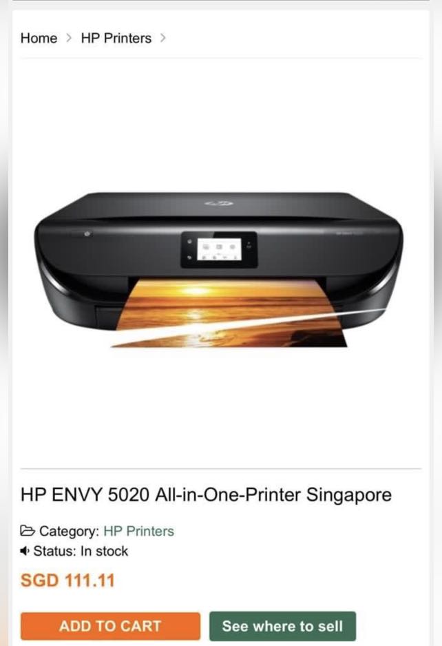 HP ENVY 5020 All-in-One-Printer, Computers & Tech, Printers, Scanners ...