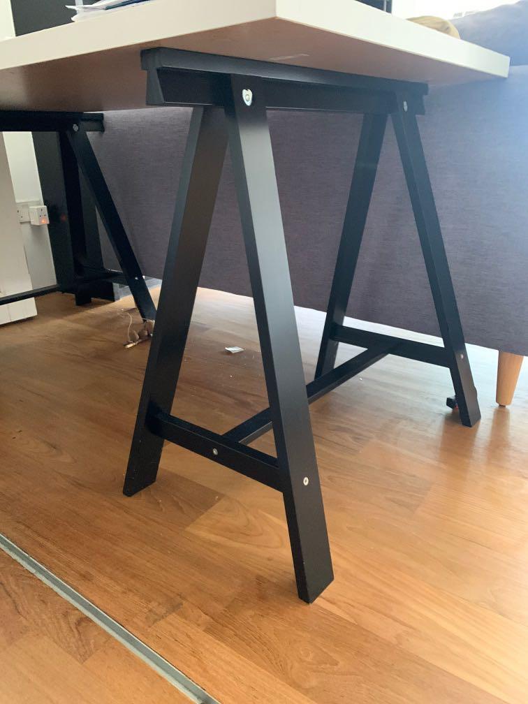 IKEA trestle table legs, Furniture & Home Living, Furniture, Tables ...