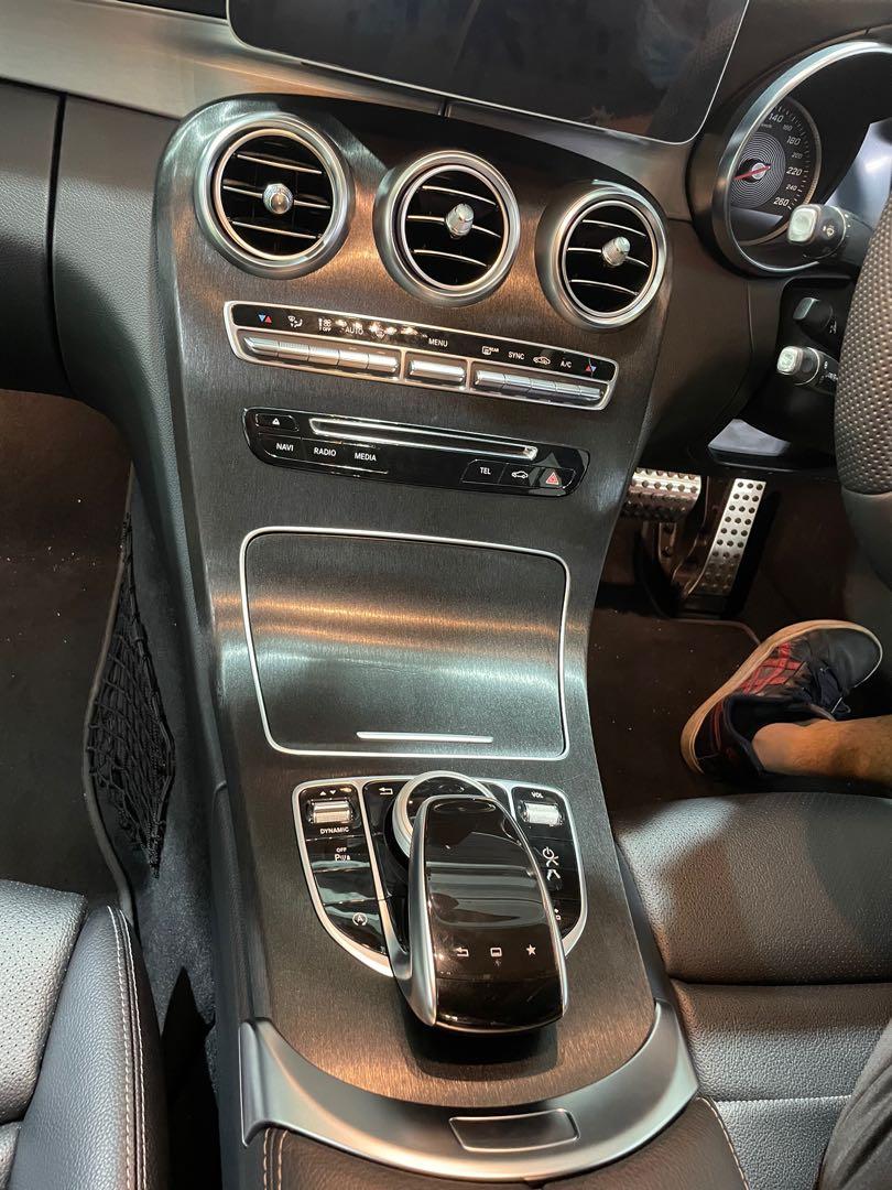 Mercedes car interior center console 3M brushed black wrap, headlamp ...