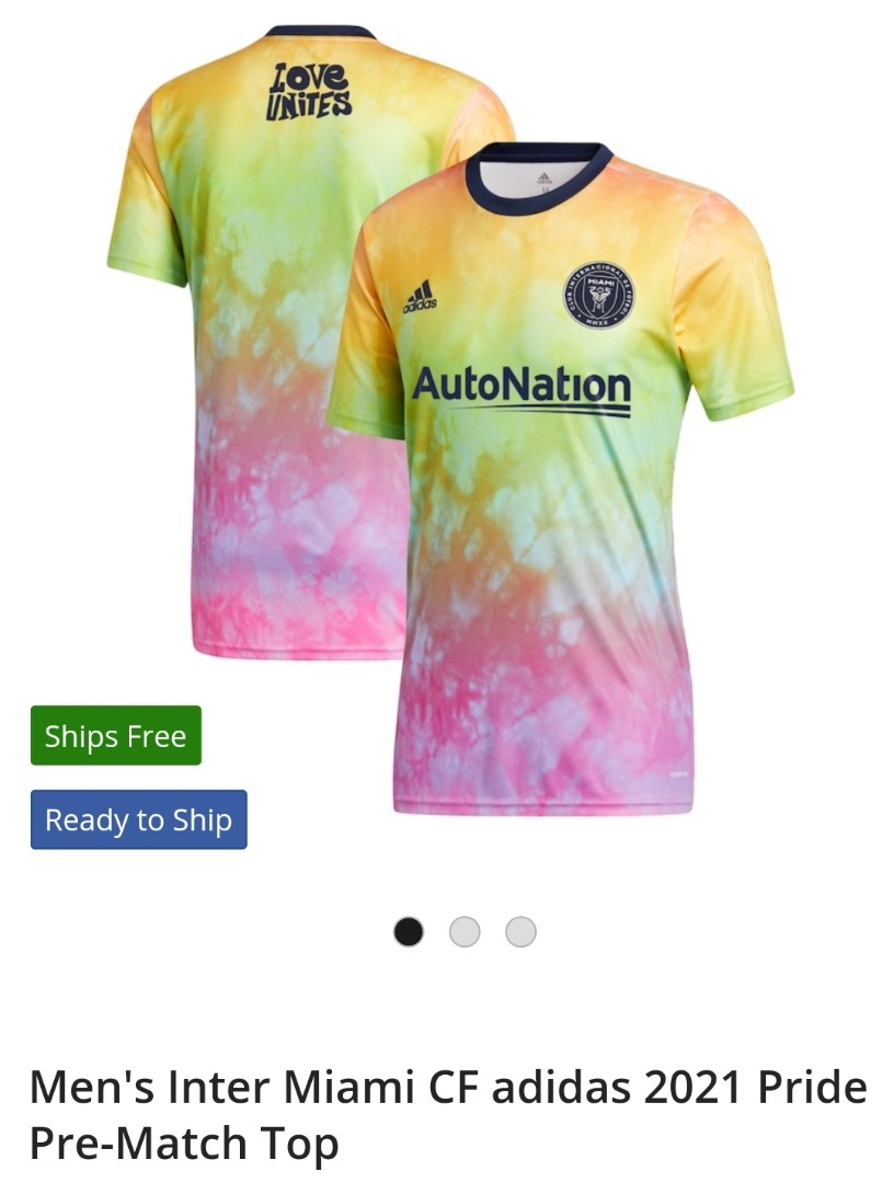 Mls adidas inter miami pride LGBT pre match jersey, Men's Fashion ...