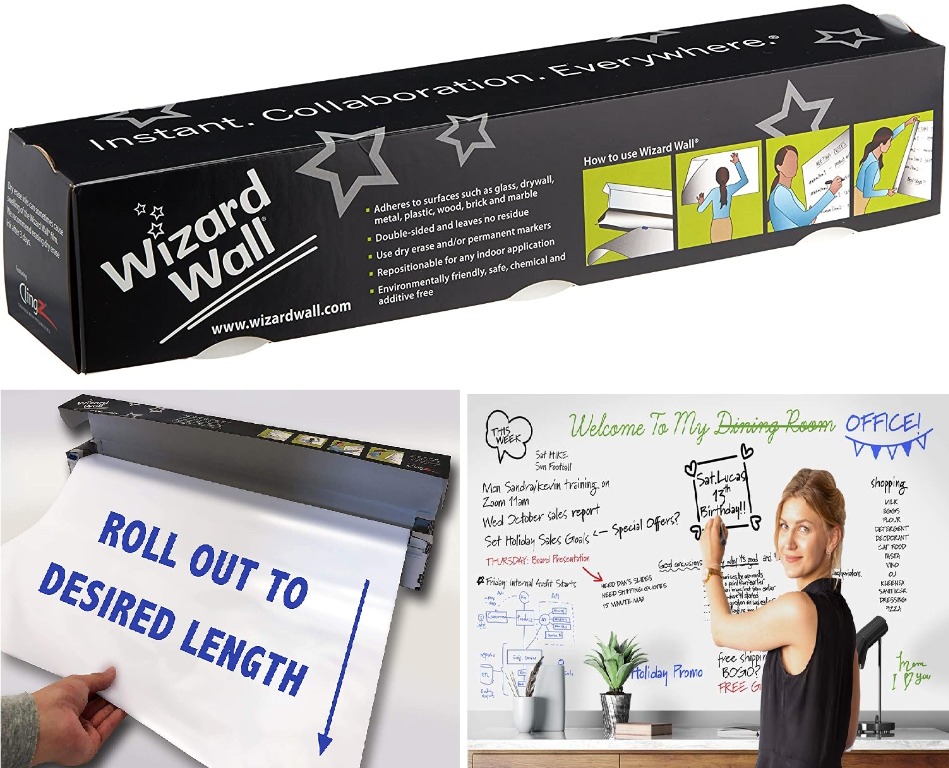{READY STOCK} Wizard Wall Instant Whiteboard Home Office Presentation ...