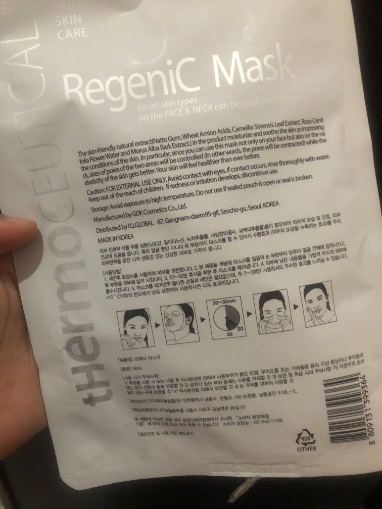 Regenic mask thermoceutical, Kesehatan & Kecantikan, Perawatan Rambut ...