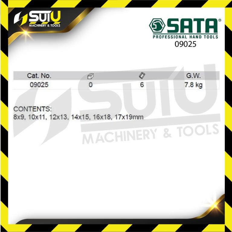 SATA 09025 Metric Double Ratcheting Wrench Set 6Pcs, Furniture & Home ...