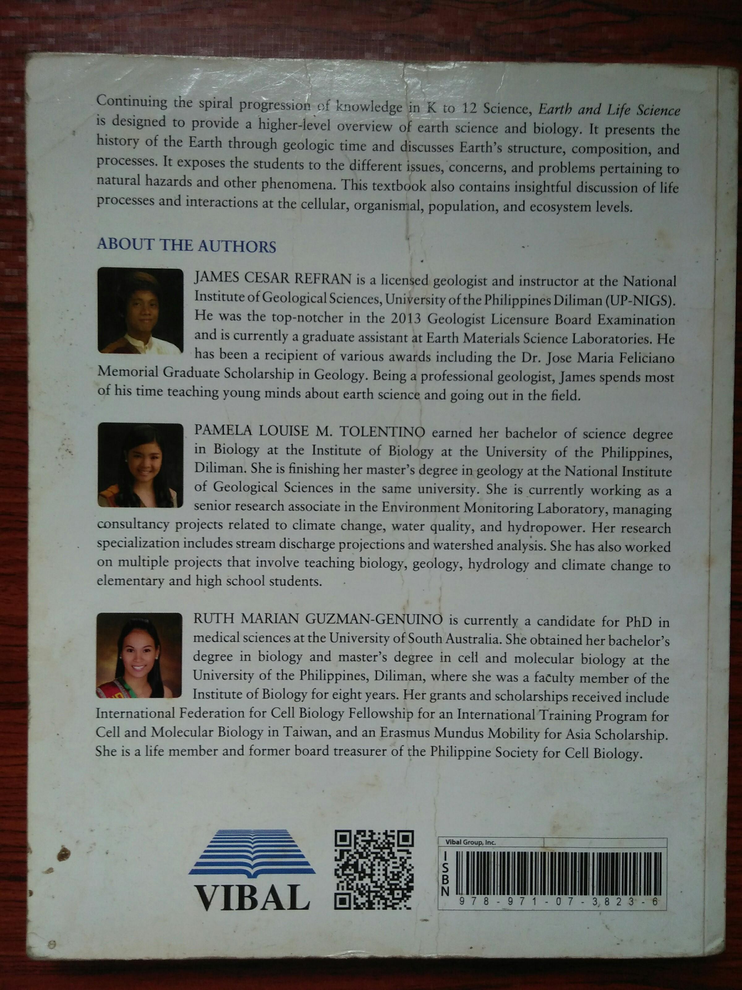 SHS Book - Earth and Life Science (VIBAL), Hobbies & Toys, Books ...