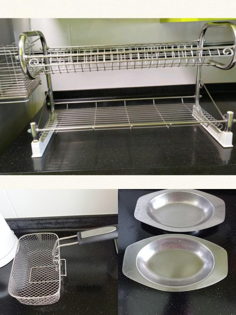 Stainless steel dish drainer Flying basket Oval dishes, Furniture ...