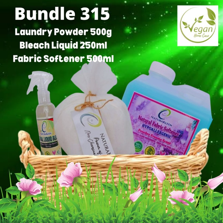 Vegan Laundry Bundle P315; 500grams Laundry Powder, 500ml Fabcon and ...
