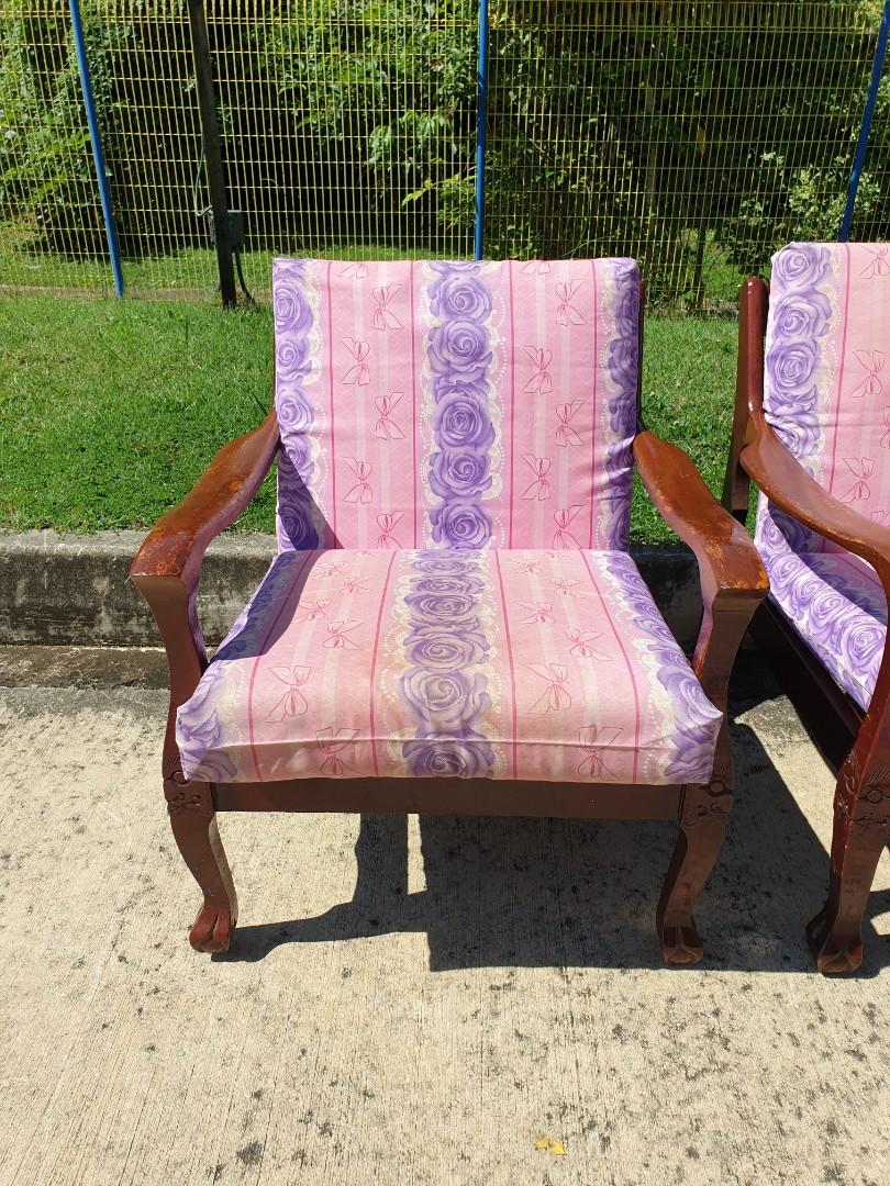 Vintage Pak Awang Wooden Sofa Set, Furniture & Home Living, Furniture ...