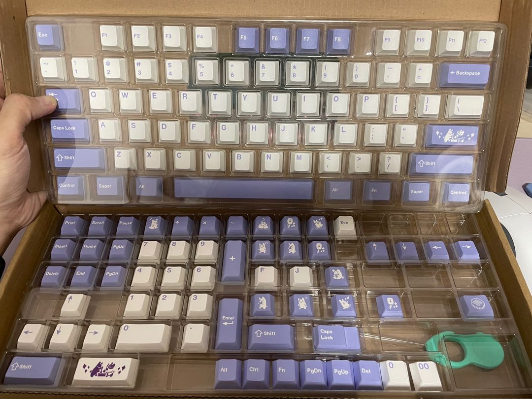 GMK Tuzi Rabbit purple white keycaps clones, Computers & Tech, Parts ...